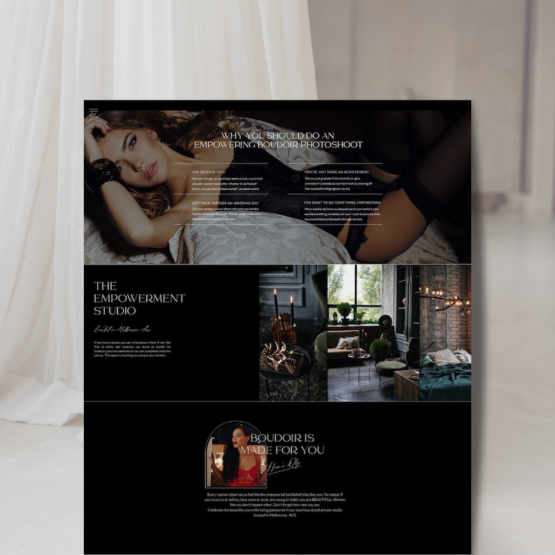 Showit Boudoir Guide Template Website Add-on Boudoir - Etsy