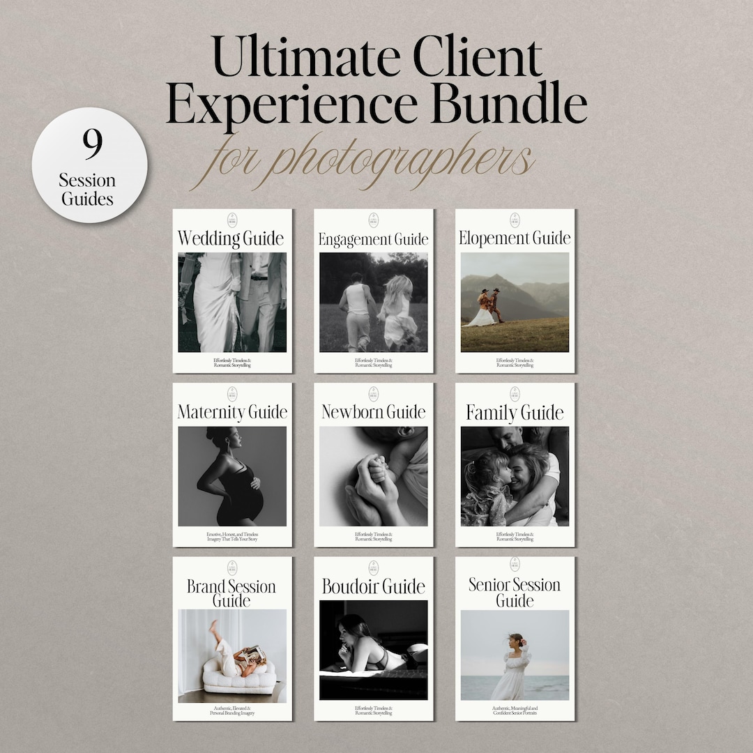 Photography Session Welcome Guide Canva Template Bundle: Client Prep ...
