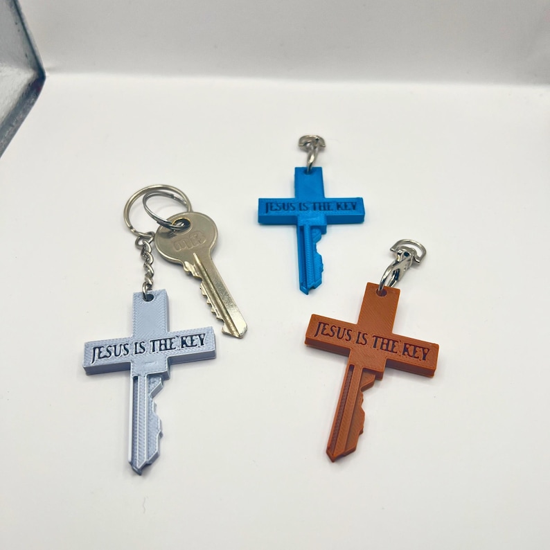Jesus is the Key Crucifix Keychain: Christian Gift, Faith Reminder - Etsy