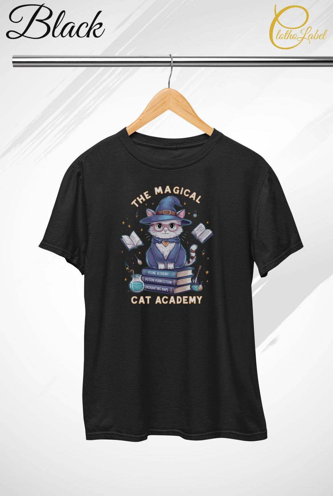 The Magical Cat Academy T-shirt, Halloween Cat Shirt, Cat Lover Gift ...