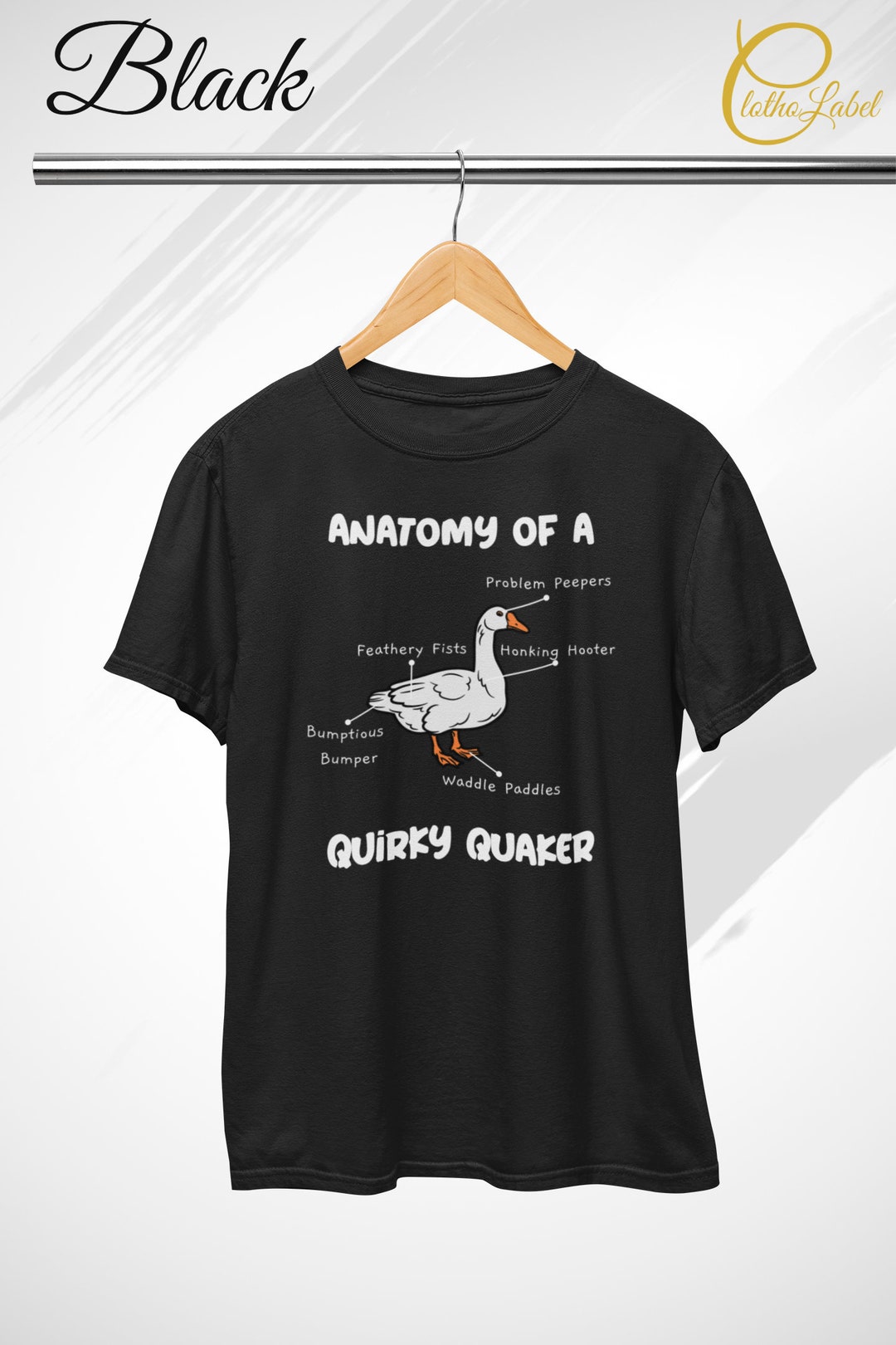 Anatomy of A Quirky Quaker T-shirt, Funny Anatomy of A Goose, Gift for ...