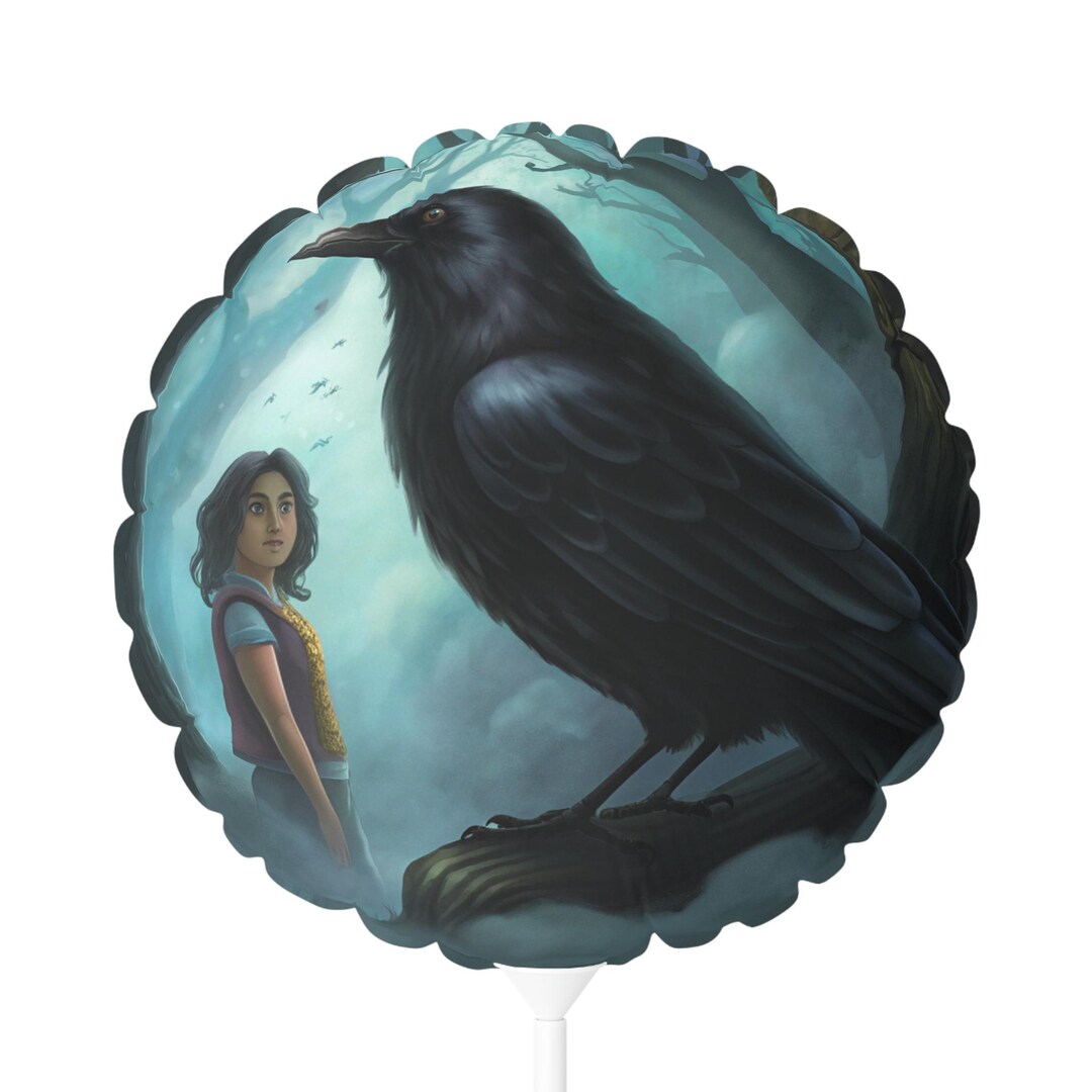 Raven and Girl Illustration Balloon - Etsy