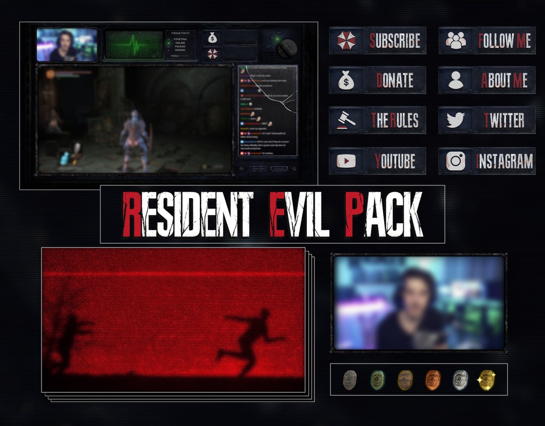 Resident Evil Stream Overlay Package Twitch Kick & Youtube - Etsy UK