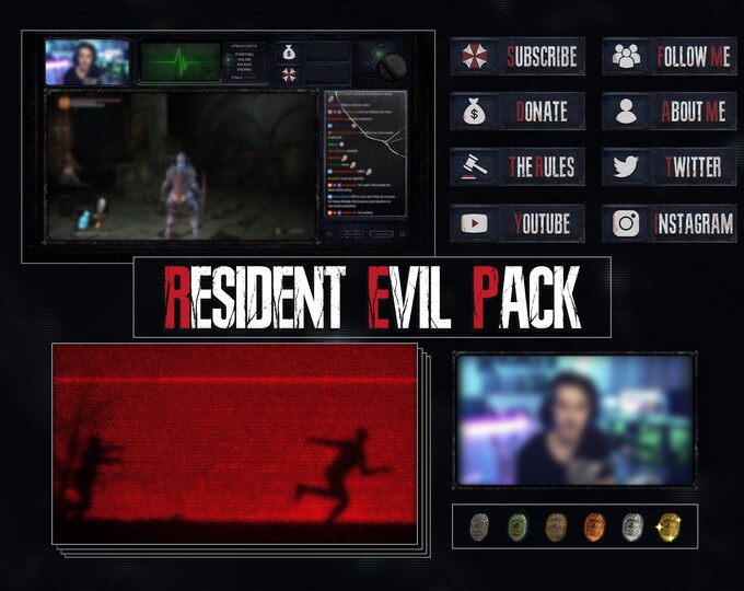 Resident Evil Stream Overlay Package Twitch, Kick & Youtube Gaming ...