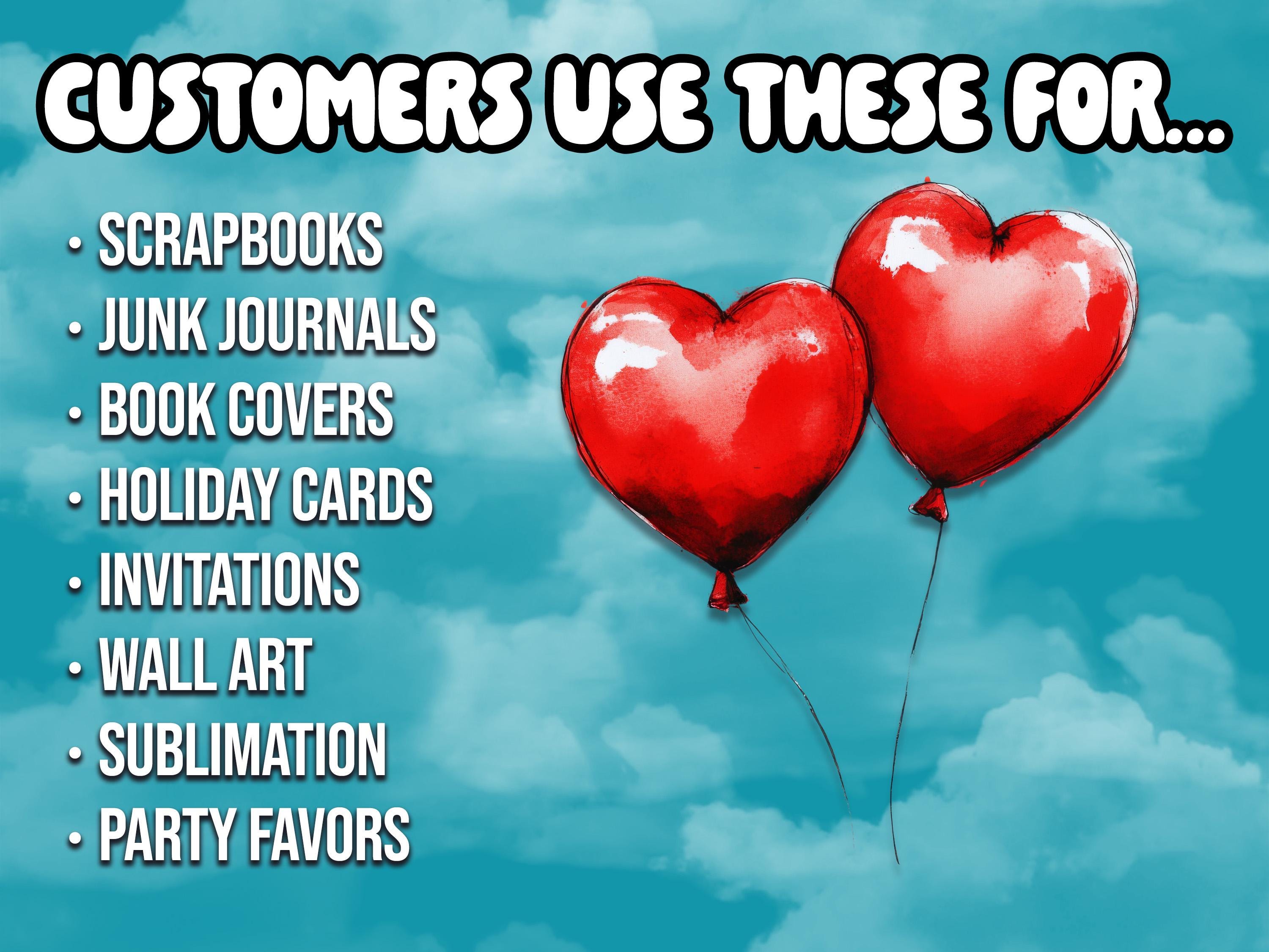 Heart Balloon Clip Art Valentin Balloon Printable PNG Watercolor Heart ...