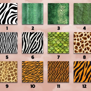 Animal Print Digital Paper Safari Seamless Pattern Including Tigers ...