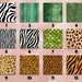 Animal Print Digital Paper Safari Seamless Pattern Including Tigers ...
