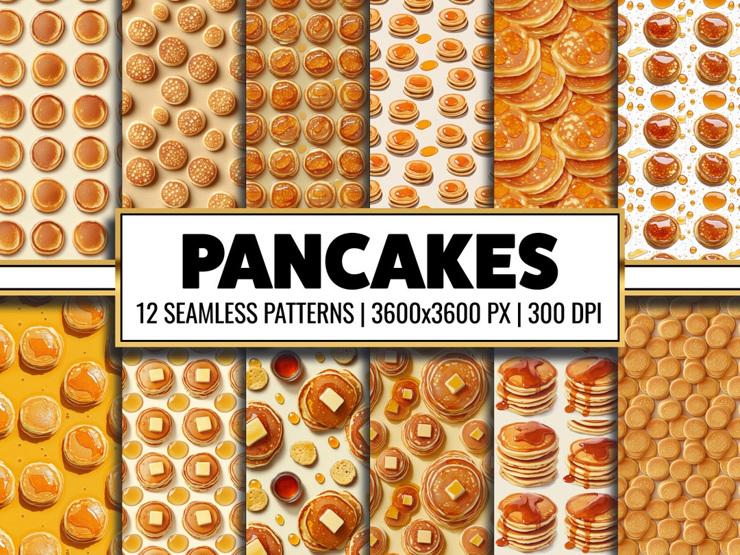Pancake Printable Paper Breakfast Digital Paper Pancake Seamless ...