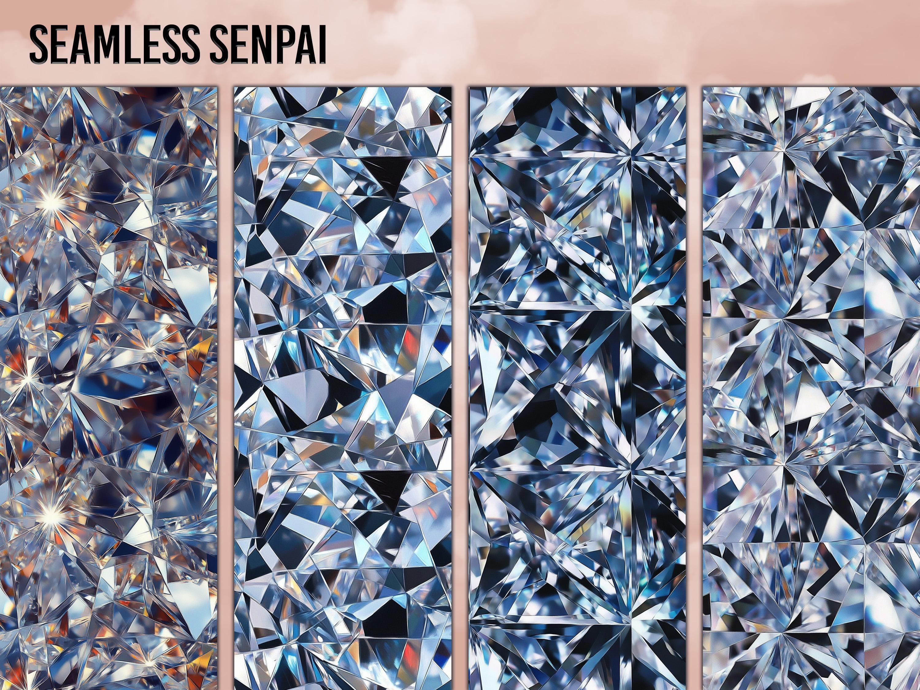 Diamond Texture Digital Paper: Glam Crystal Patterns (PNG Digital ...