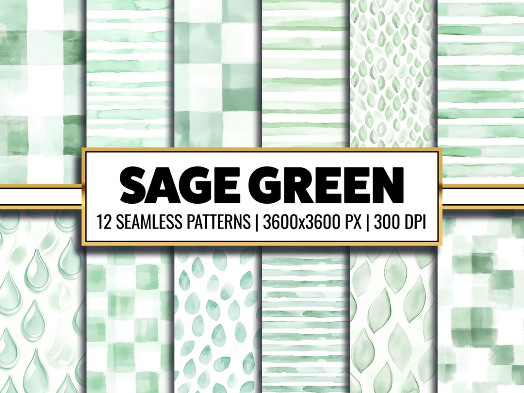Sage Green Digital Paper Green Droplet Seamless Pattern Green ...