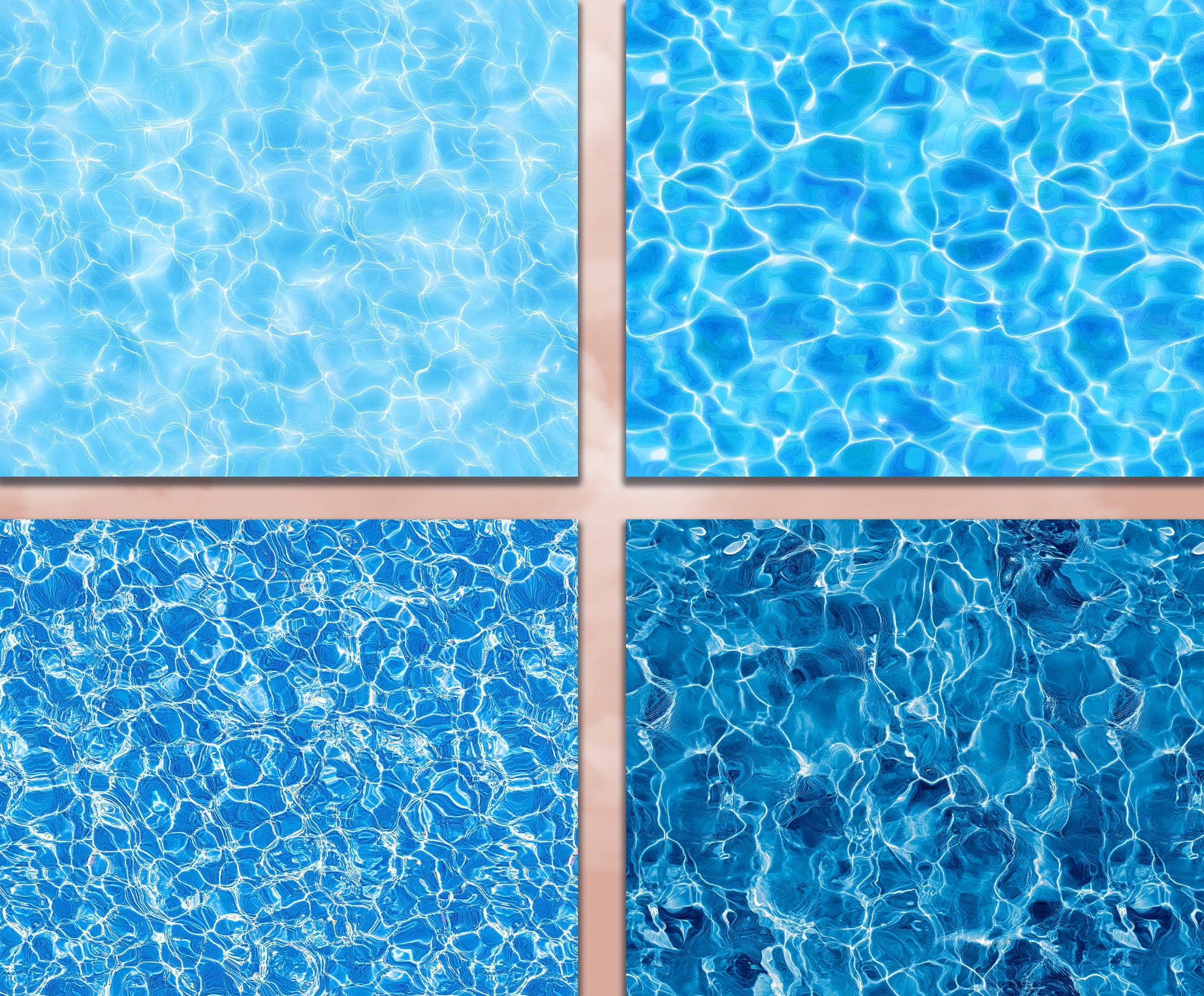 Pool Water Digital Paper Light Water Seamless Pattern Ocean Water ...