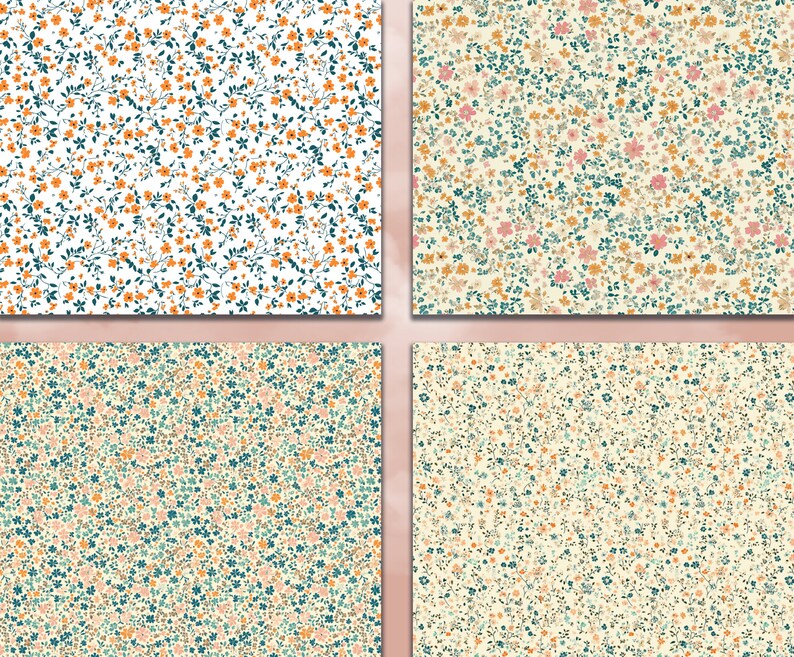 Little Dainty Flower Seamless Digital Paper Flower Tile Pattern for ...