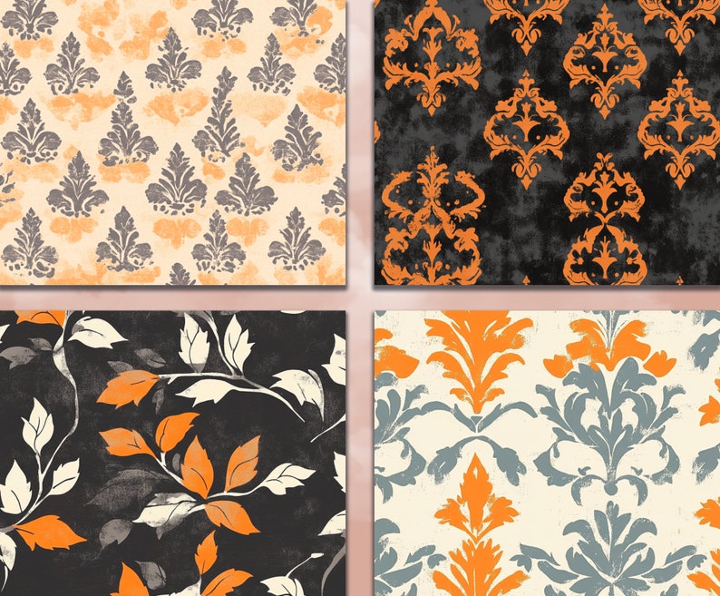Halloween Digital Paper Pack, Decorative Halloween Patterns, Printable ...
