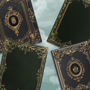 Gold Book Cover Digital Paper: 40 Ornate Gilded Backgrounds (8.5x11 ...