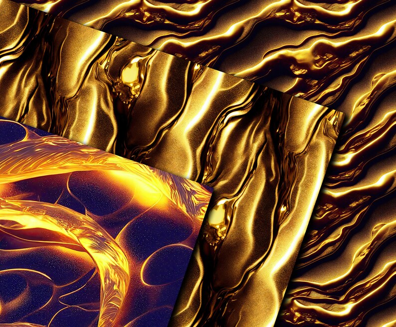 Luxury Gold Digital Paper, Seamless Gold Textures, Gold Glitter ...