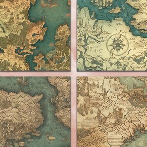Fantasy Maps Digital Paper, Vintage Maps, World Map Scrapbook Paper ...