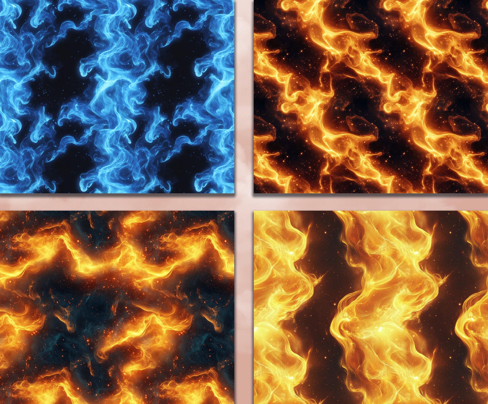 Colorful Neon Fire Digital Paper Fire Background Rainbow Fire Texture ...