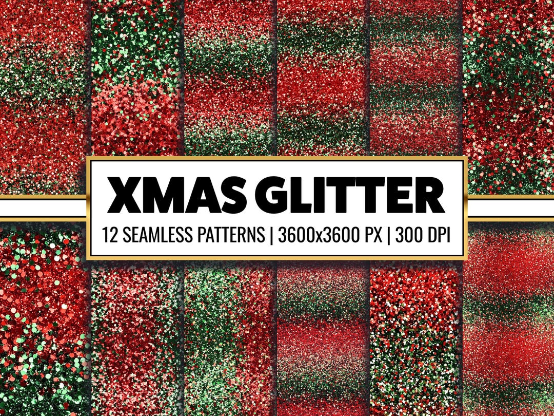 Xmas Glitter Digital Paper: Sparkling Seamless Patterns (digital ...