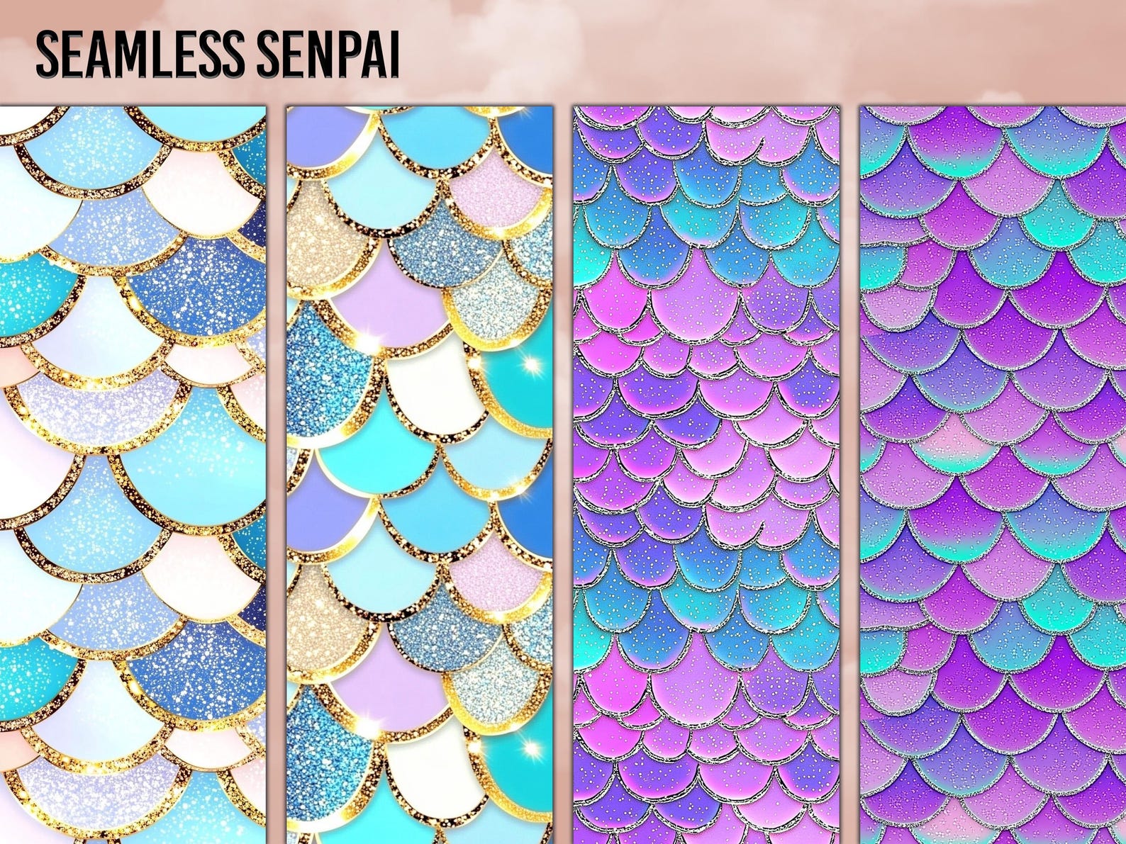Mermaid Scales Digital Paper Mermaid Seamless Pattern Pastel Summer ...