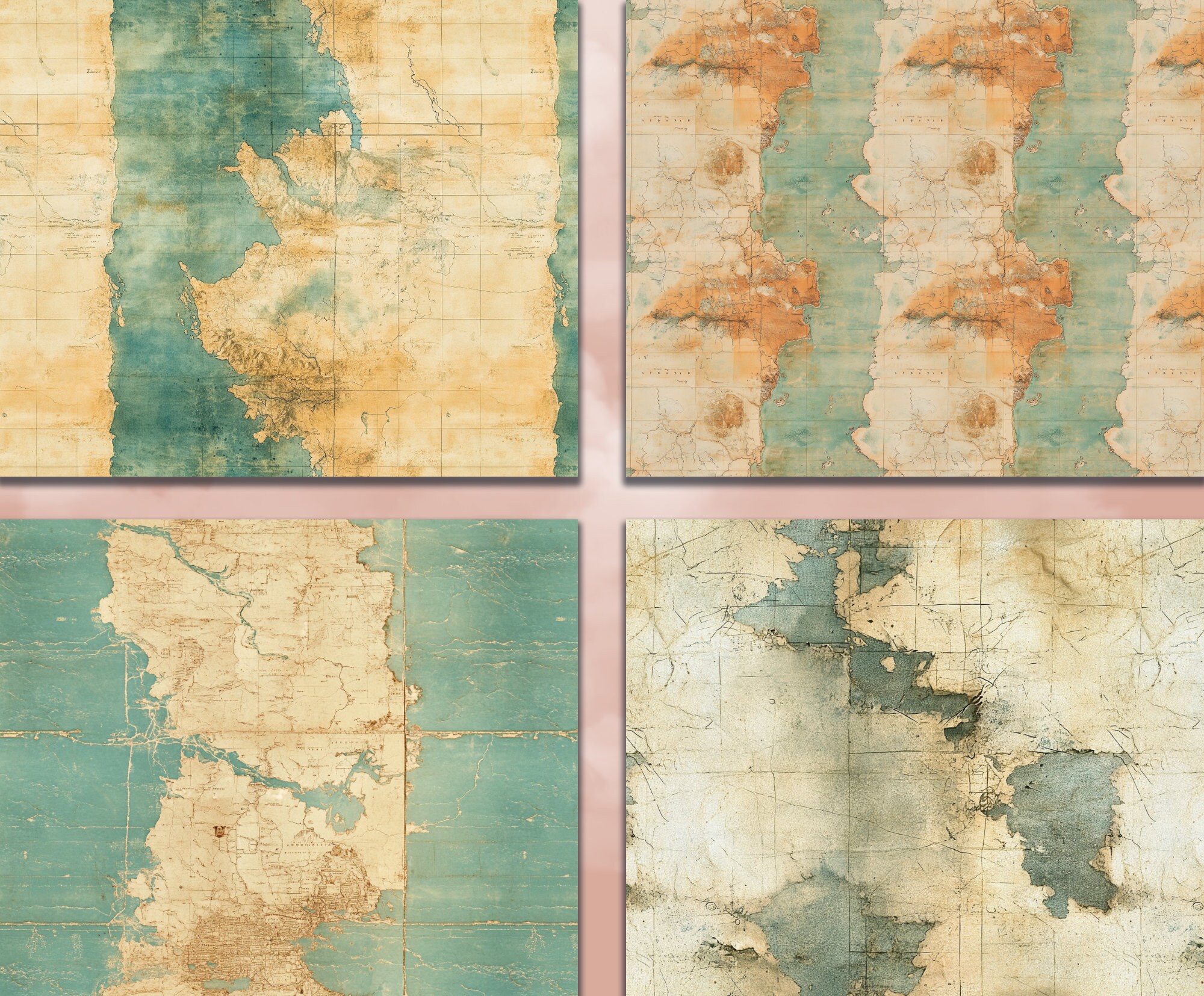 Old Vintage Map Digital Paper Antique Map Seamless Pattern Abstract ...