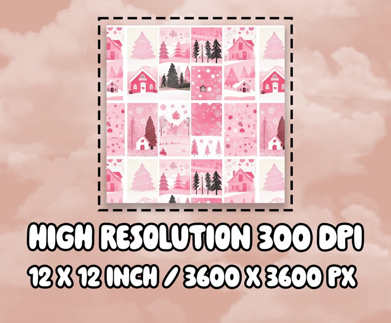Pink Christmas Digital Paper: Xmas Scrapbook Backgrounds (digital ...