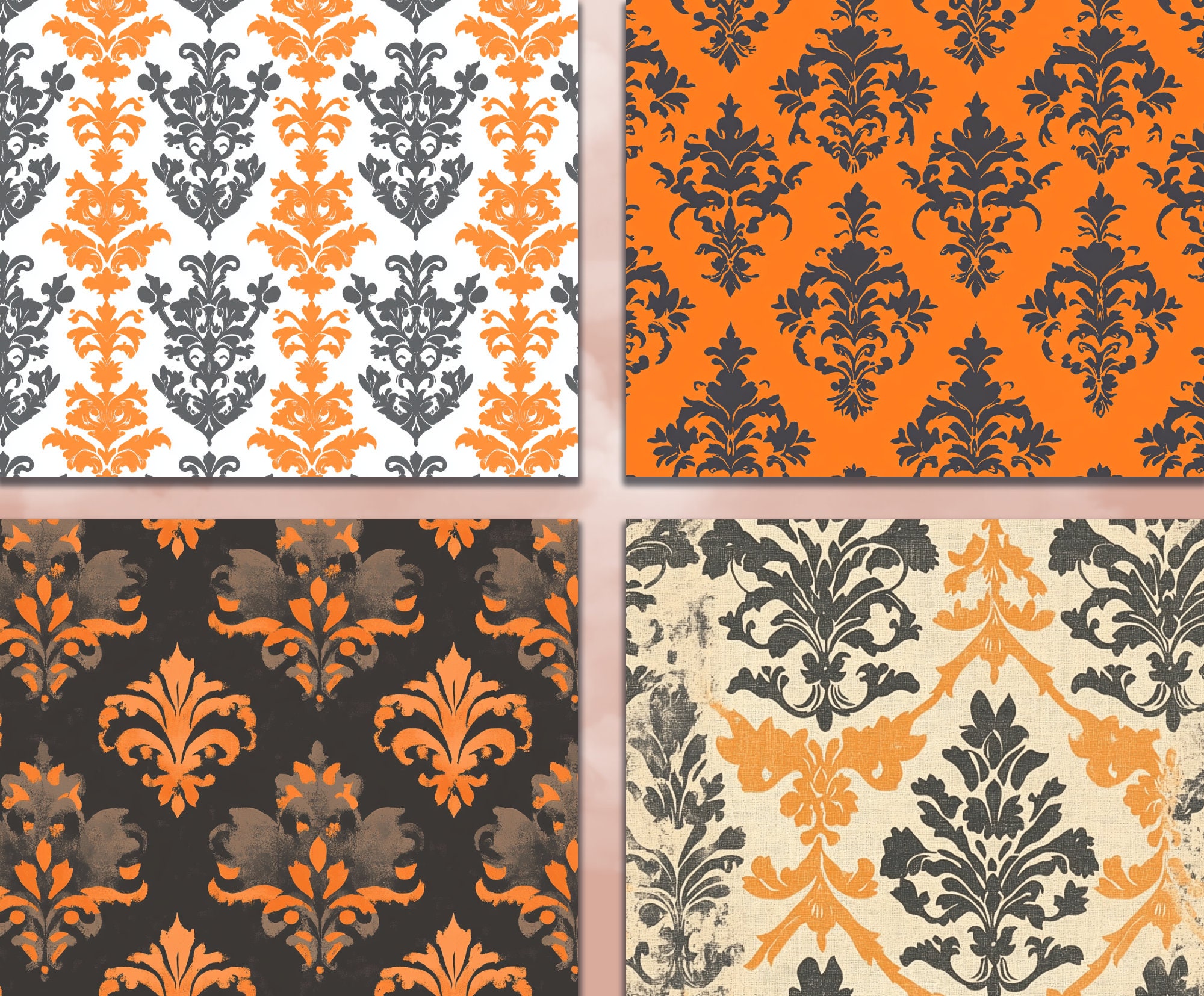 Halloween Digital Paper Pack, Decorative Halloween Patterns, Printable ...