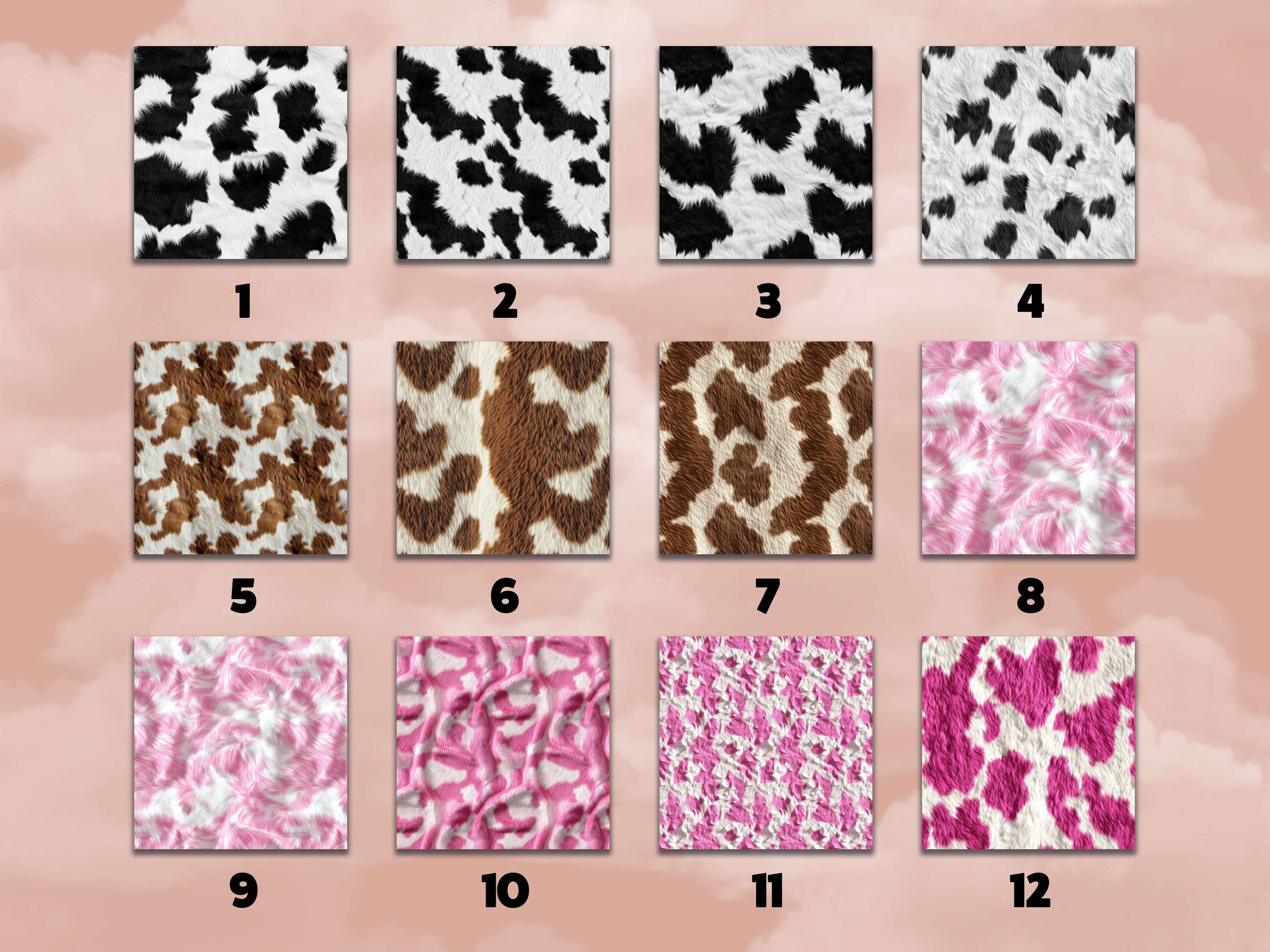 Cow Print Digital Paper: Faux Fur Seamless Patterns (PNG) - Etsy
