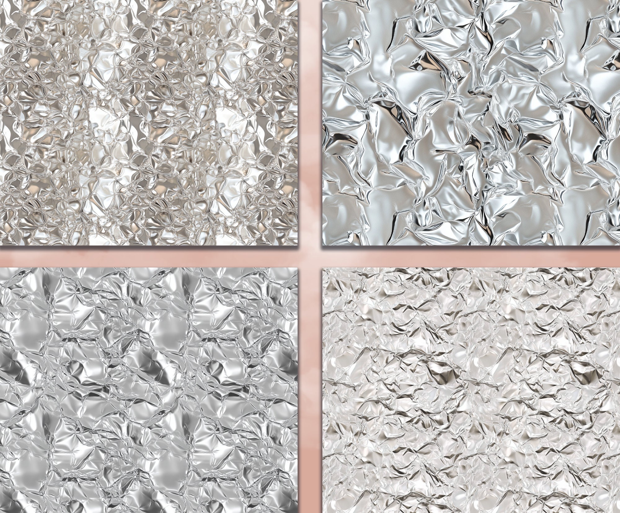 Silver Foil Digital Paper: 12 Seamless Patterns (digital Download) - Etsy