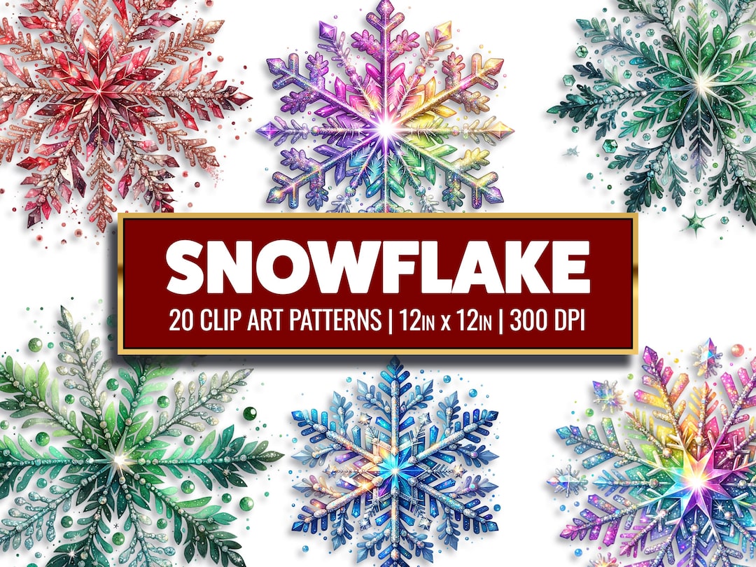 Snowflake Clip Art Snow Digital Paper Christmas Clipart - Etsy