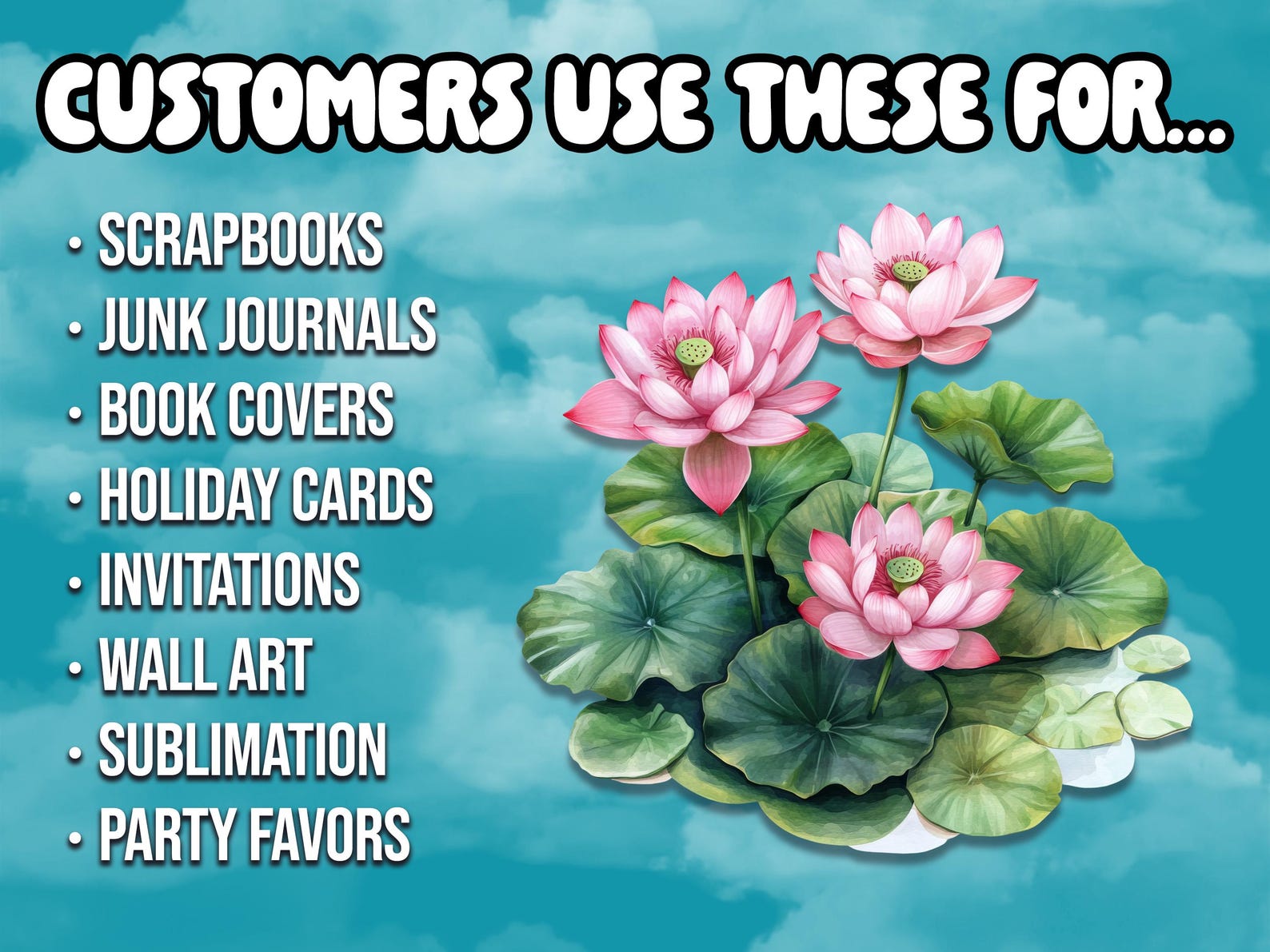 Lily Pond Clip Art Watercolor Lily Pad Digital Paper Pond Printable PNG ...