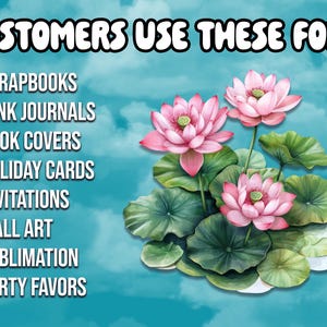 Lily Pond Clip Art Watercolor Lily Pad Digital Paper Pond Printable PNG ...