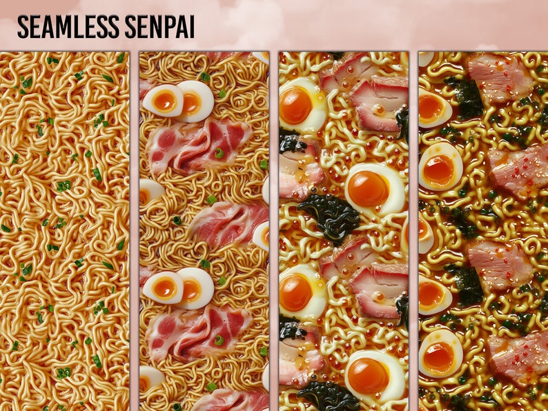 Ramen Noodle Seamless Pattern: Japanese Food Digital Paper (12 PNG) - Etsy