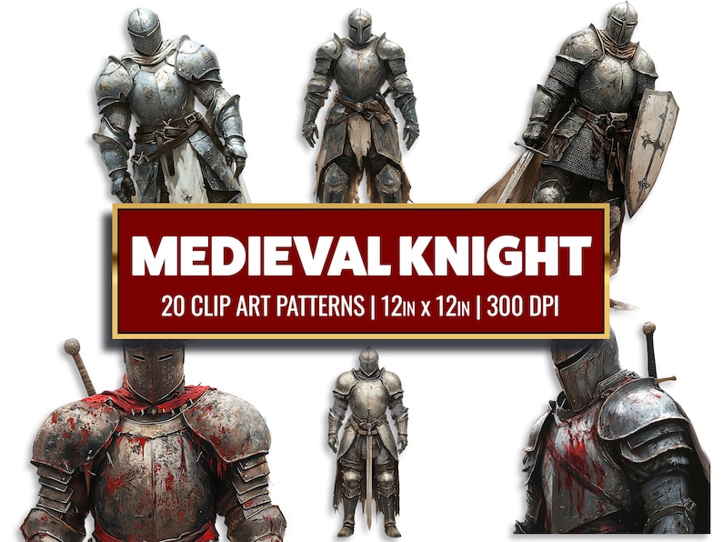 Medieval Knight Clipart Castlecore Knight Digital Paper Sword and ...