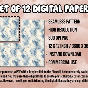 Blue Watercolor Digital Paper: Seamless Texture Backgrounds (PNG) - Etsy