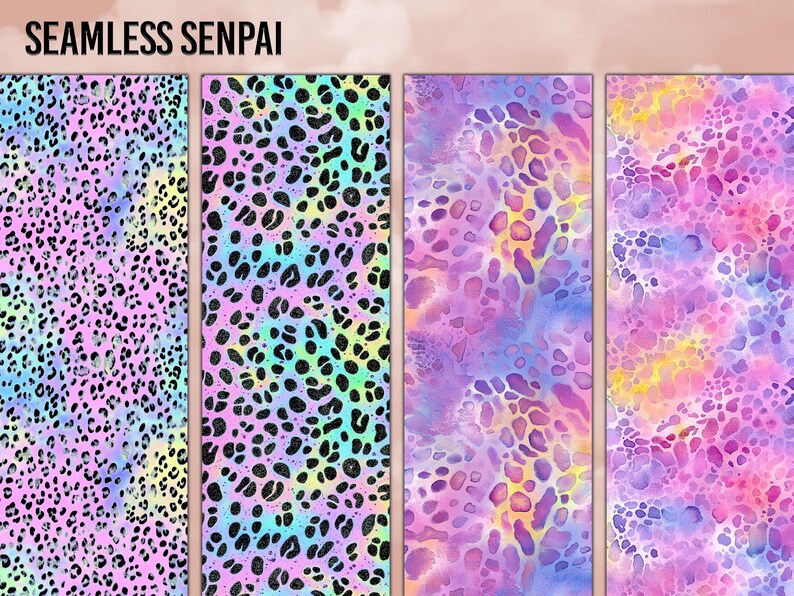 Rainbow Leopard Digital Paper Iridescent Cheetah Skin Seamless Pattern ...