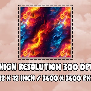 Colorful Neon Fire Digital Paper Fire Background Rainbow Fire Texture ...