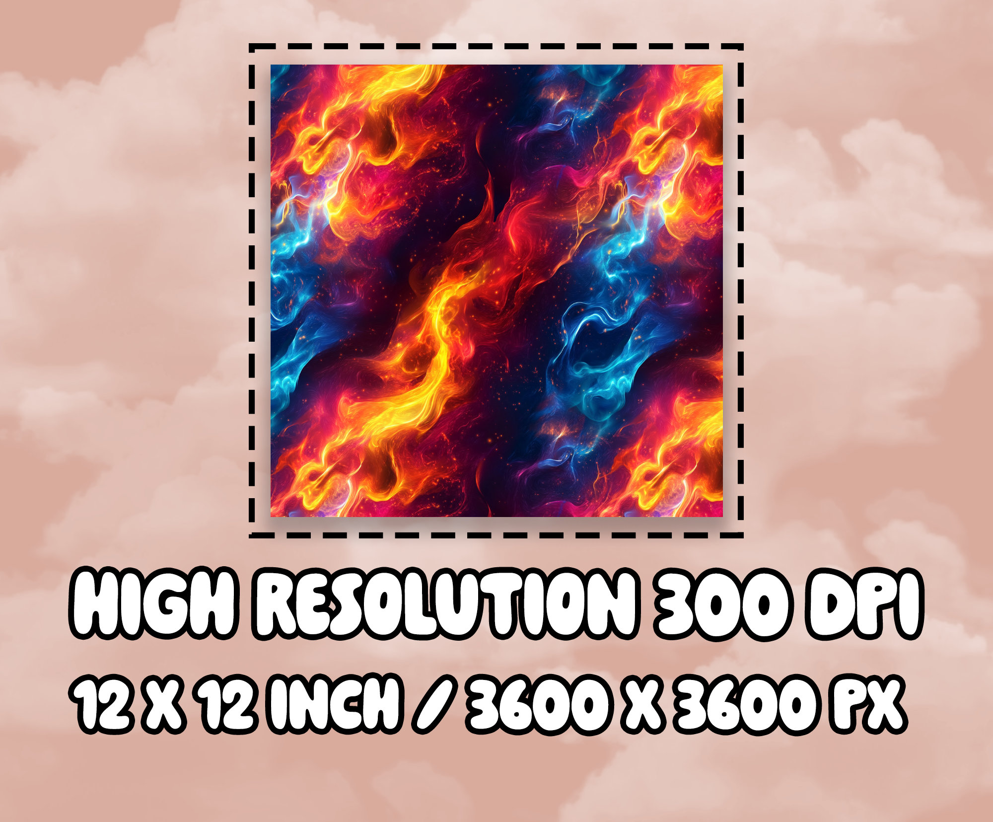 Colorful Neon Fire Digital Paper Fire Background Rainbow Fire Texture ...