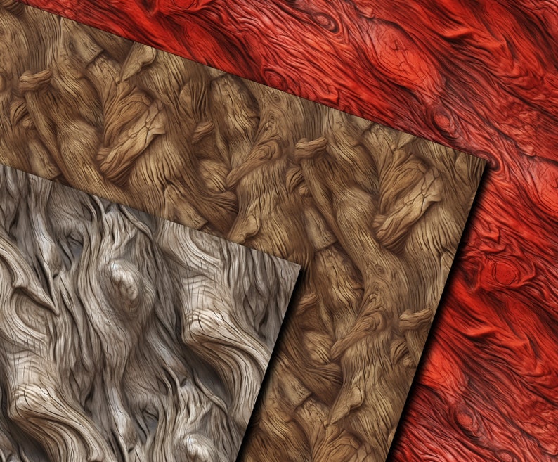 Fantasy Wood Textures Digital Paper, Rustic Wood Digital Paper ...