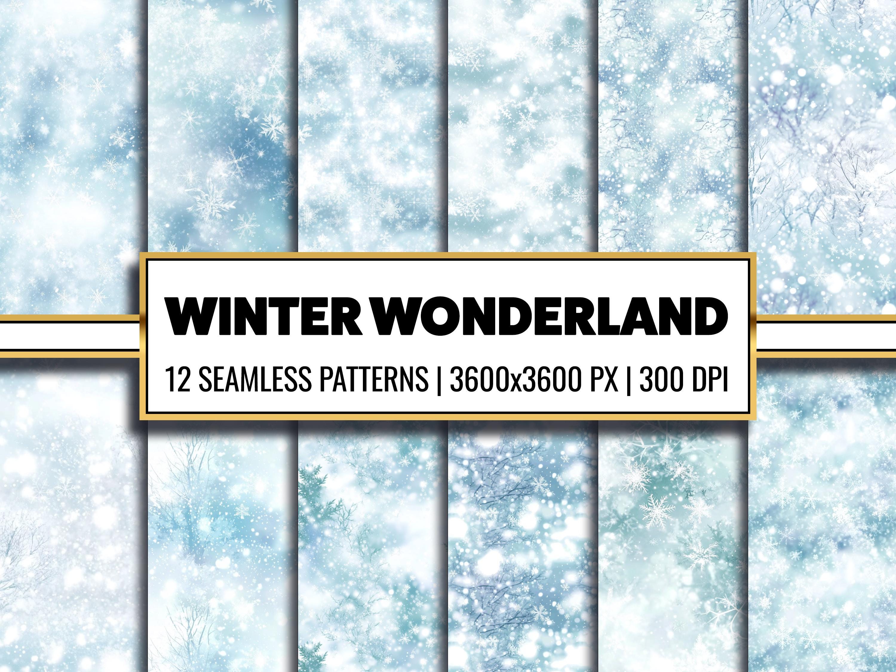 Winter Wonderland Digital Paper: Snowflake Snow Background (digital ...