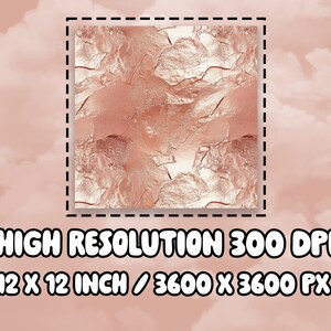 Rose Gold Digital Paper: Metallic Blush Pink Seamless Patterns (PNG ...