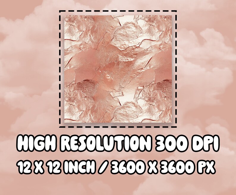 Rose Gold Digital Paper Metallic Blush Pink Seamless Pattern Rose Gold ...