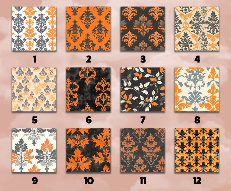 Halloween Digital Paper Pack, Decorative Halloween Patterns, Printable ...