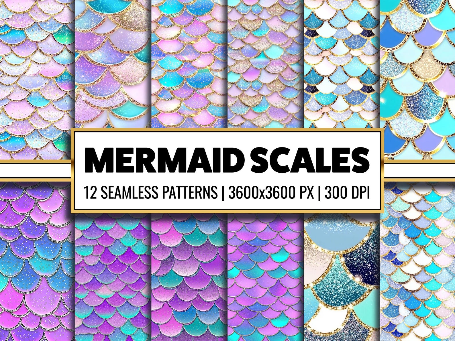 Mermaid Scales Digital Paper Mermaid Seamless Pattern Pastel Summer ...
