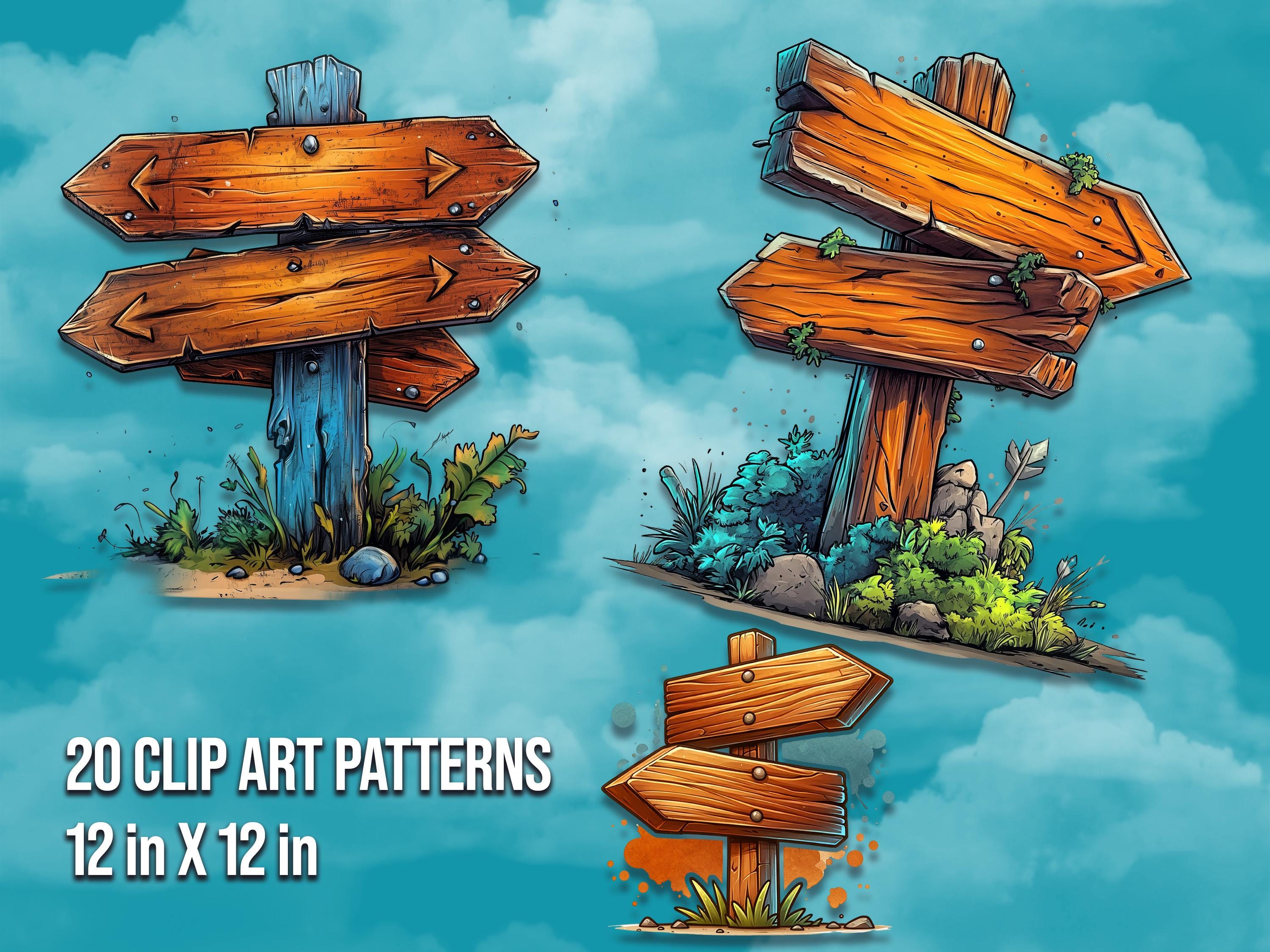 Wooden Arrow Clip Art: Digital Paper Pack (PNG) - Etsy