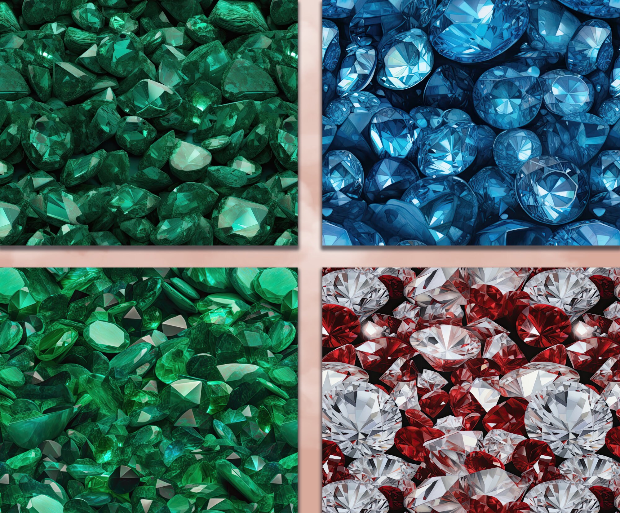 Diamond Digital Paper, Seamless Glam Diamond Sequin Textures With ...