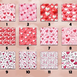 Valentine Theme Digital Paper Valentine Heart Seamless Pattern Pink ...