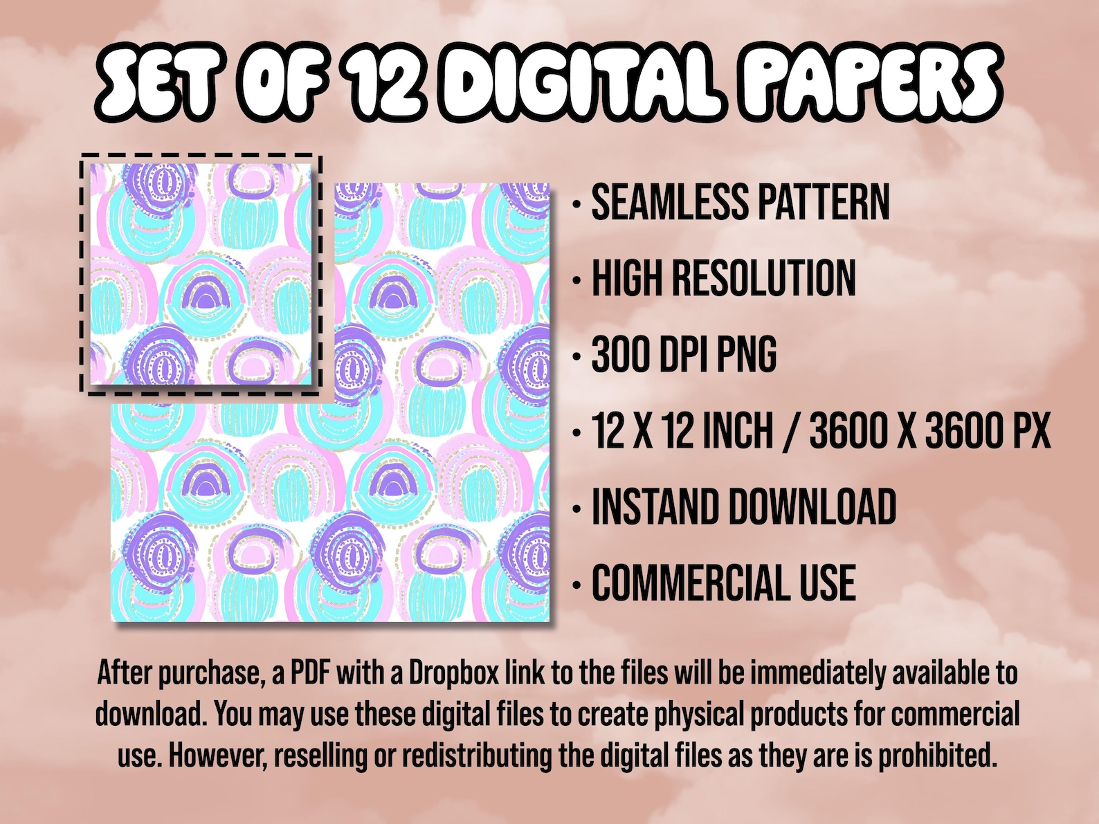 Mermaid Digital Paper: Sea Seamless Patterns (digital Download) - Etsy