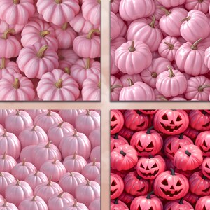 Printable Pink Halloween Digital Paper Cute Halloween Seamless Pattern ...