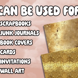 Gold Foil Digital Paper Gold Leaf Seamless Pattern Metallic Gold ...