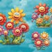 Smiling Flowers Clipart: Watercolor Floral PNG Bundle (digital Download ...
